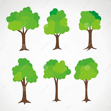Set of Tree Vector with Simple Design Stock Vector - Illustration of ...