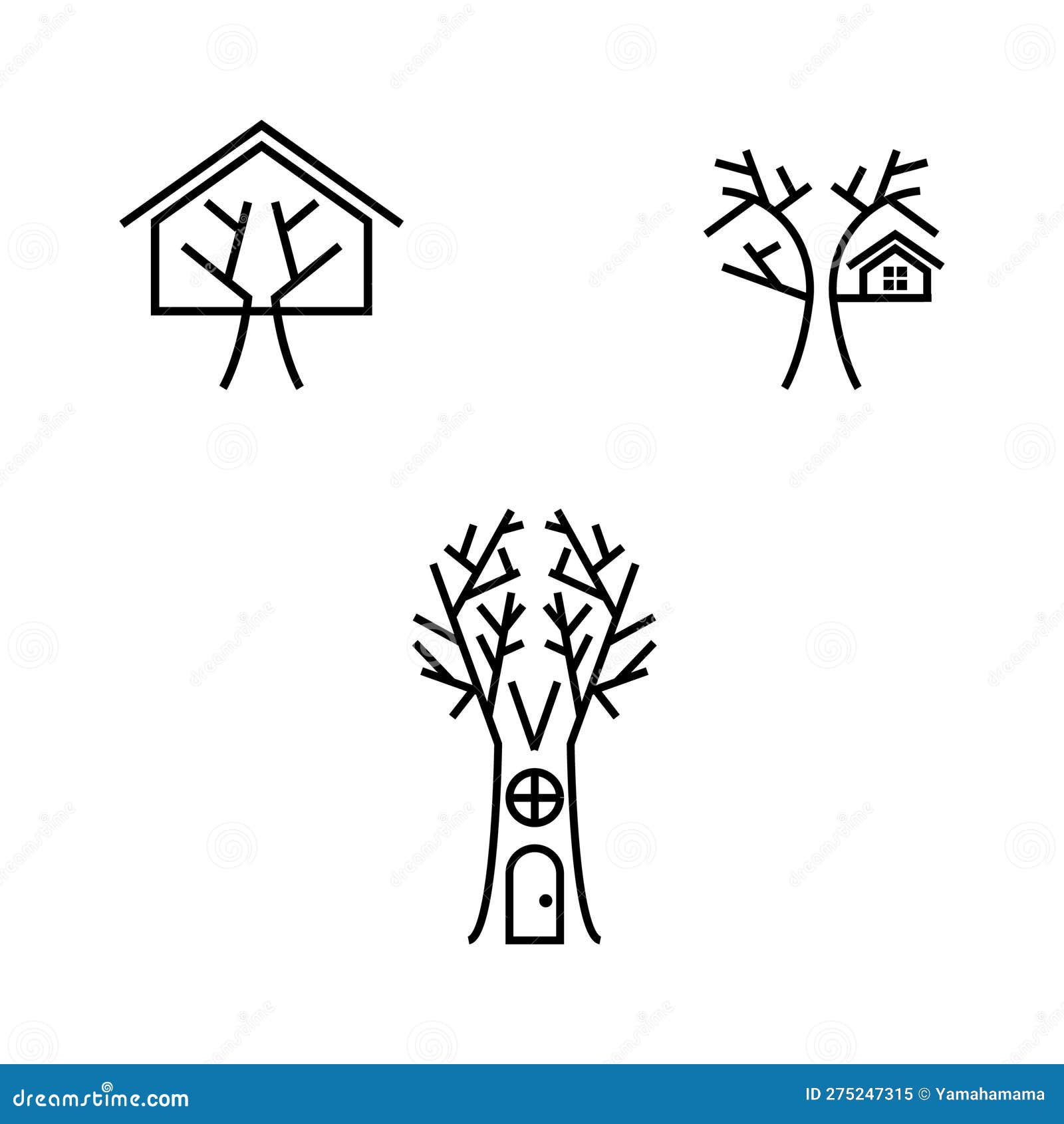 Treehouse stock illustration. Illustration of logo, icon - 275247315