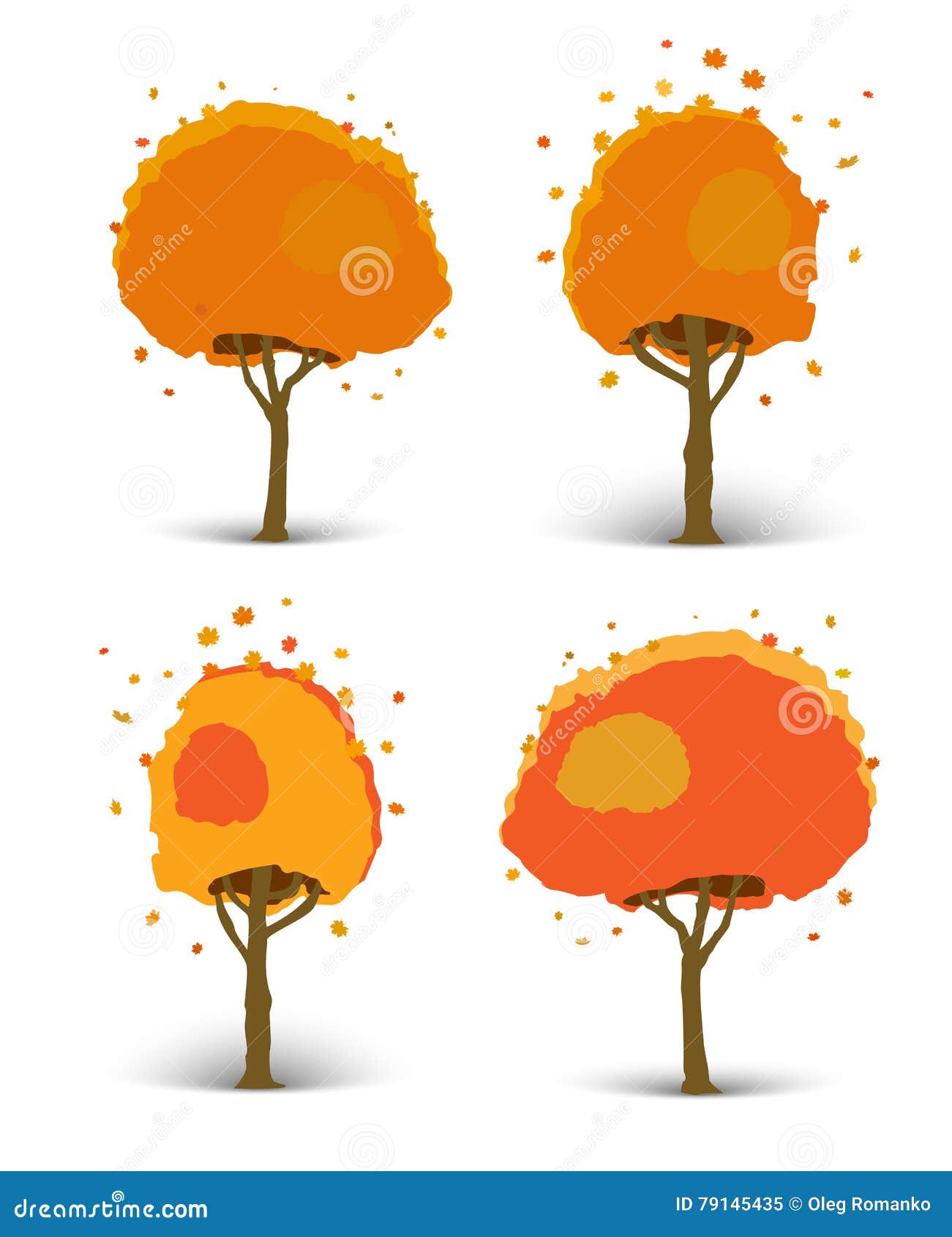Set of of Trees of Different Shapes Stock Vector - Illustration of ...