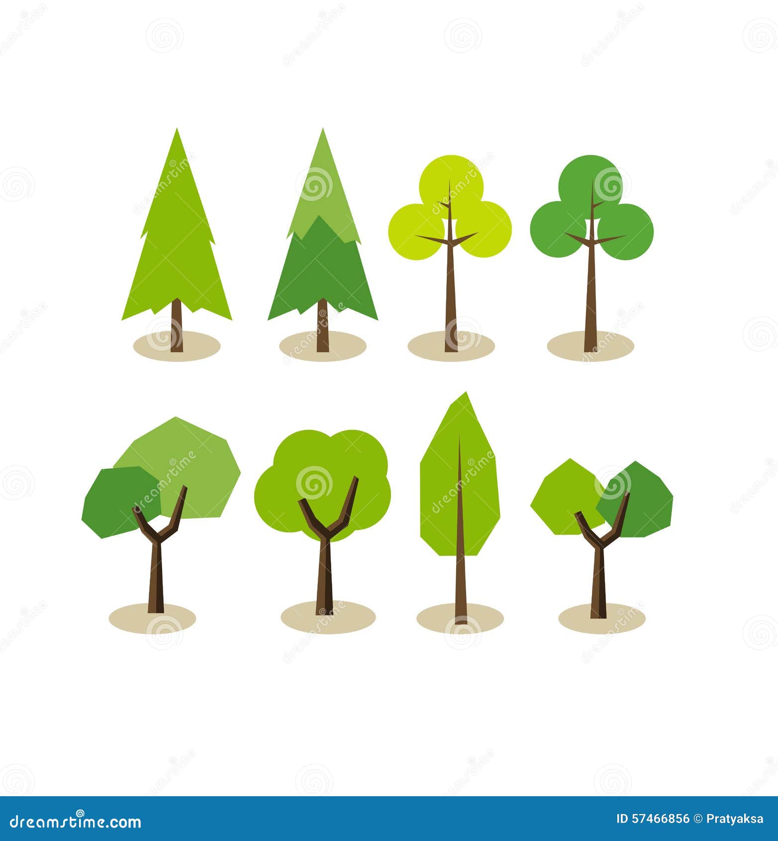 Set of trees icons. stock vector. Illustration of cartoon - 57466856