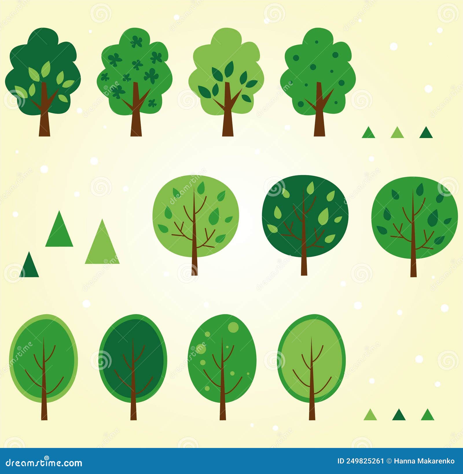 Collection of Garden Trees. Vector Illustration Stock Vector ...