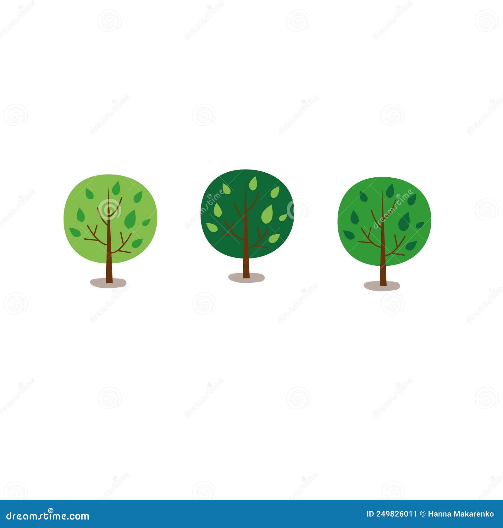 Collection of Garden Trees. Vector Illustration Stock Vector ...