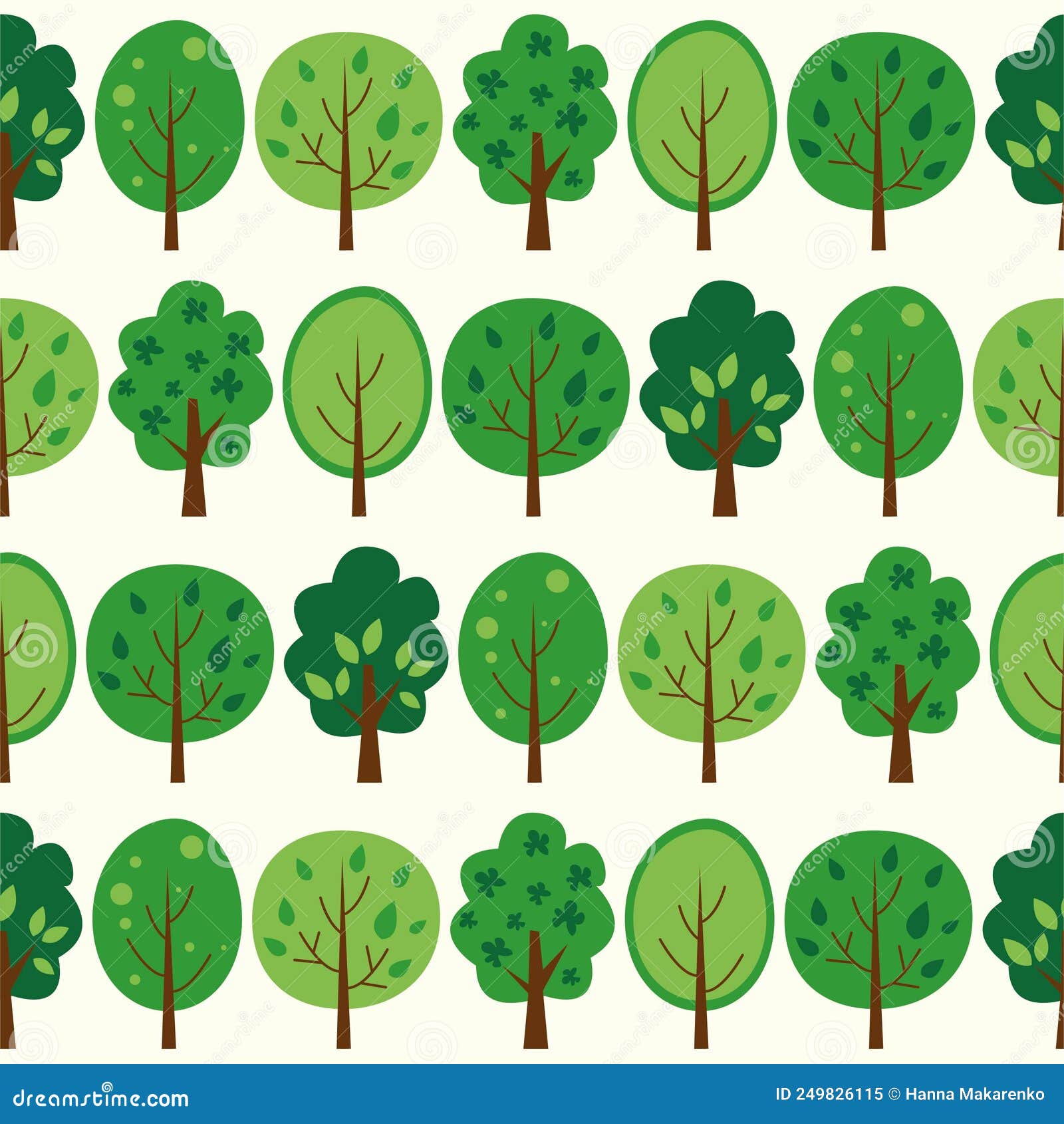 Collection of Garden Trees. Vector Illustration Stock Vector ...