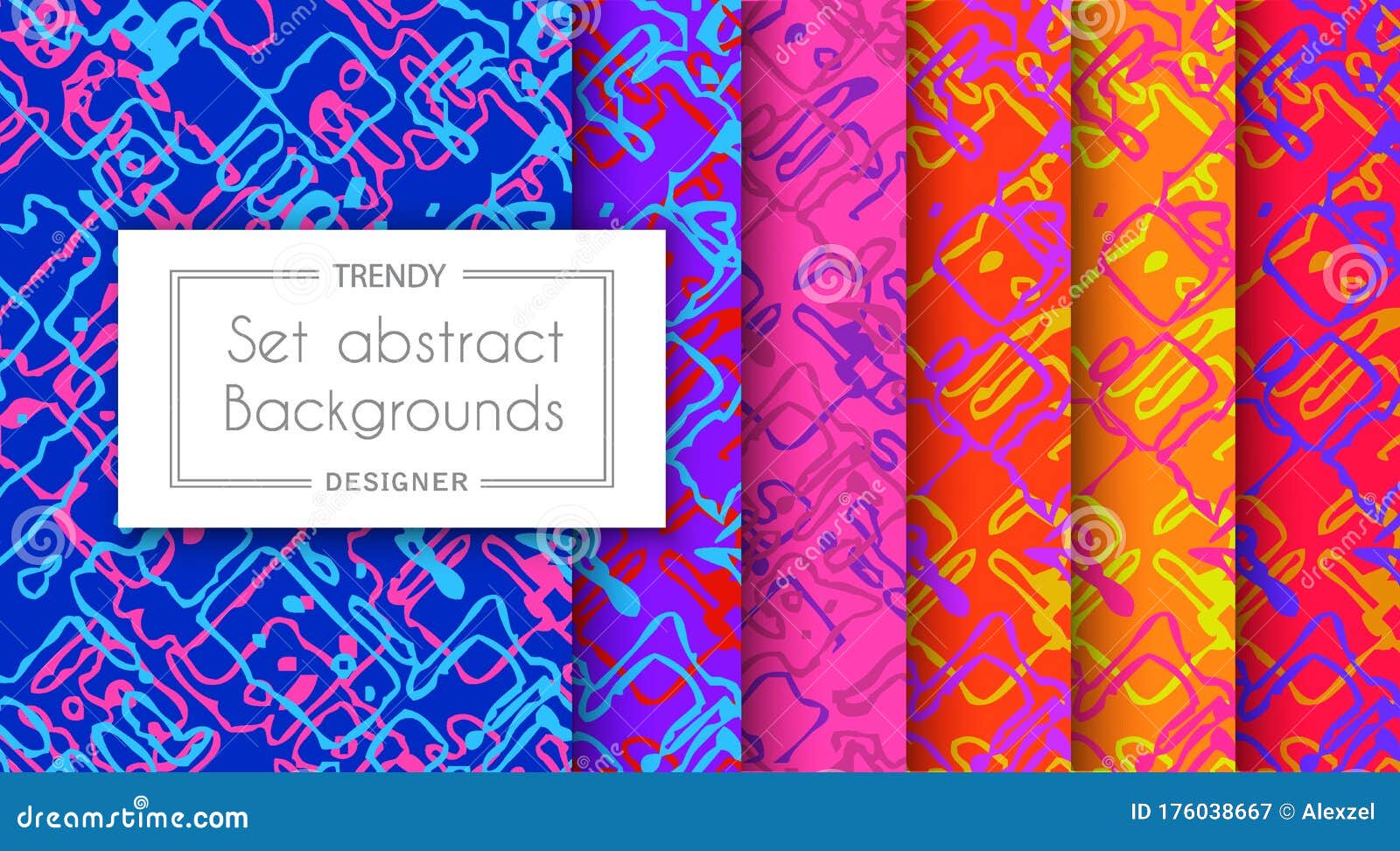 A Set of Trending Patterns of Purple Ultraviolet Stock Vector ...