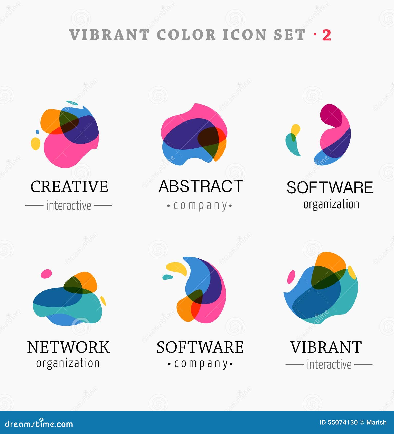 Set of Trendy Abstract, Vibrant and Colorful Icons Stock Vector ...