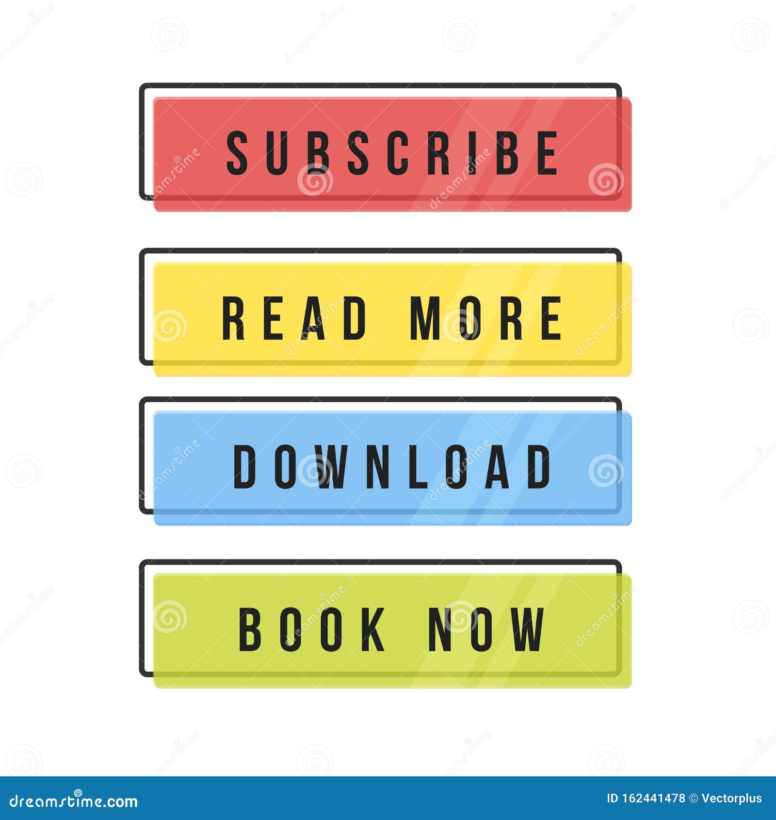 Set Of Trendy Action Button For Web Mobile App Template Modern Navigation Button Menu Stock 8799