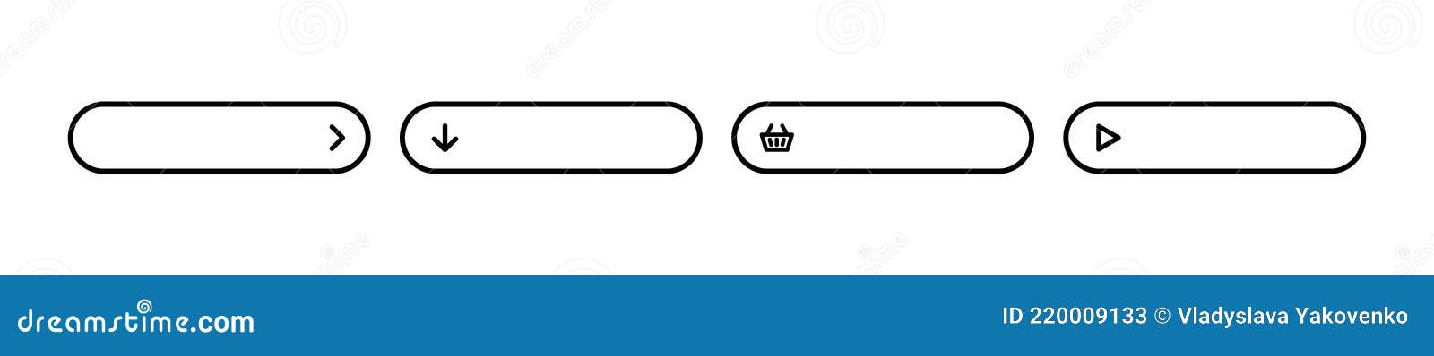 Set Of Trendy Action Button For Web Mobile App Template Modern Navigation Button Menu Button
