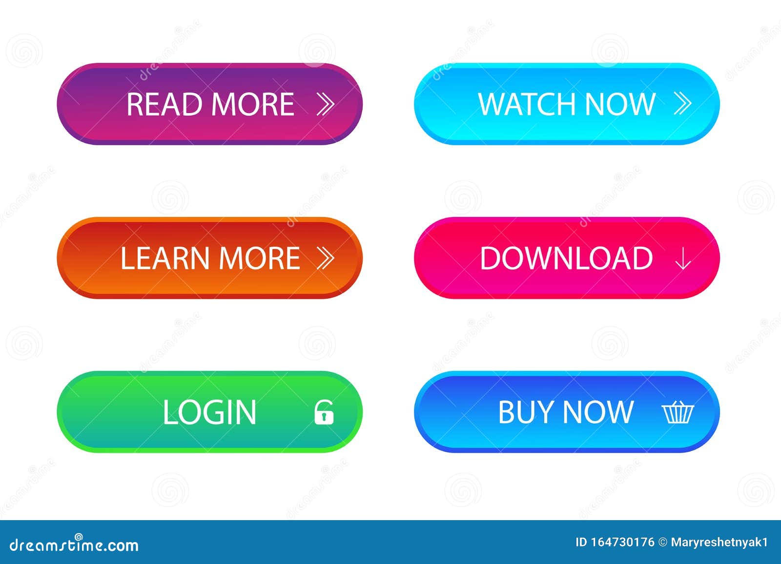 Set Of Trendy Action Call Button For Web Mobile App Template Navigation Button Menu Gradient