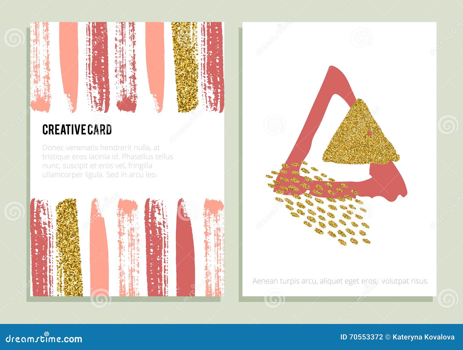 Set of Trendy Posters with Gold Glitter Texture. Stock Vector ...