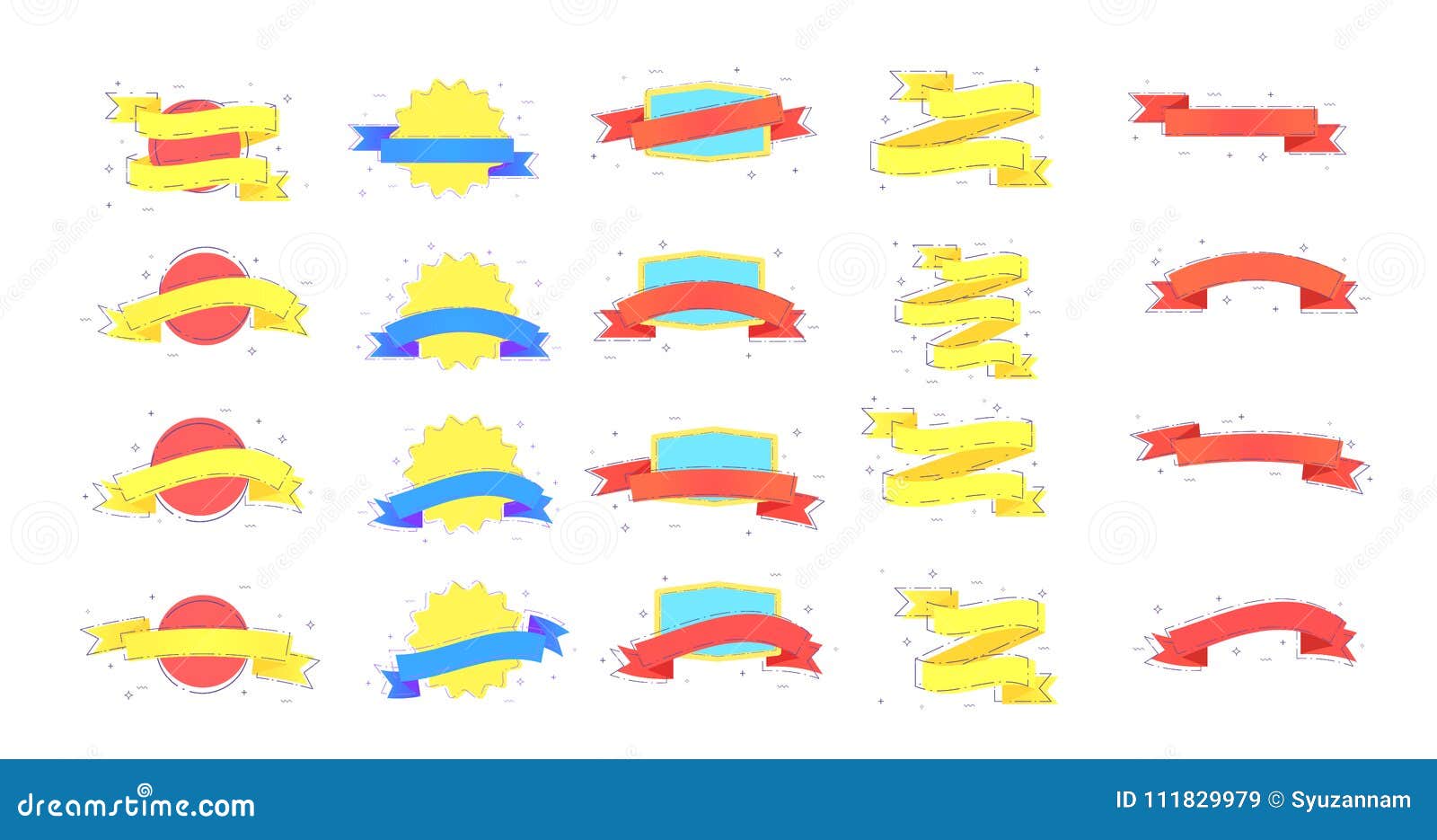 Set of Trendy Style Ribbons. Vector Illustration. Stock Vector ...