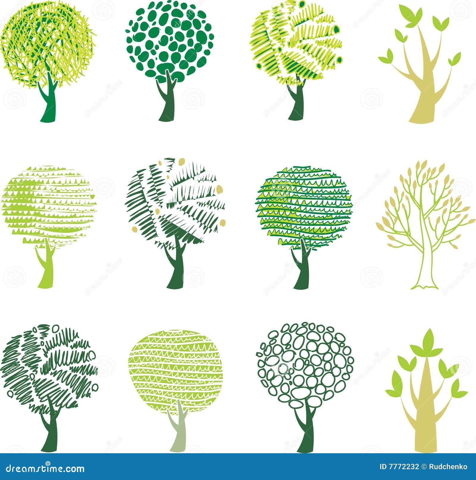 Set of tress stock vector. Illustration of symbol, logo - 7772232