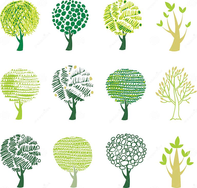 Set of tress stock vector. Illustration of symbol, logo - 7772232