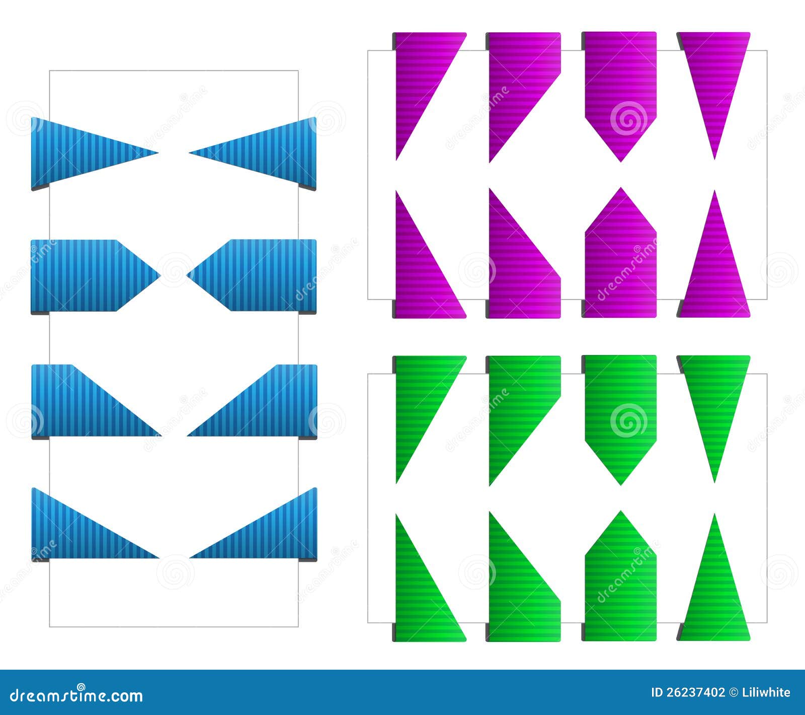 Set of Triangle Bookmarks with Texture Stock Vector - Illustration of ...