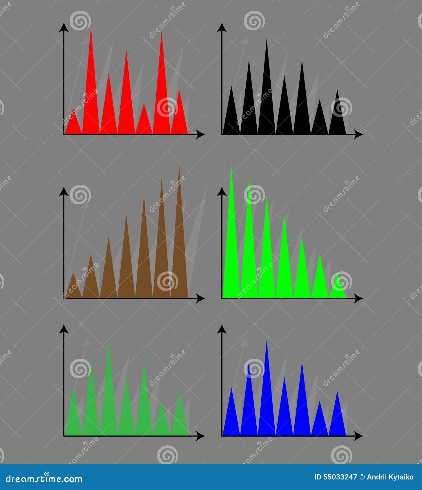 Set of Triangle Diagram Color Flat Stock Vector - Illustration of ...