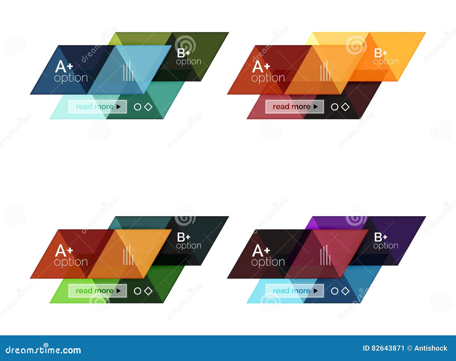 Set of Triangle Geometric Infographic Stock Illustration - Illustration ...