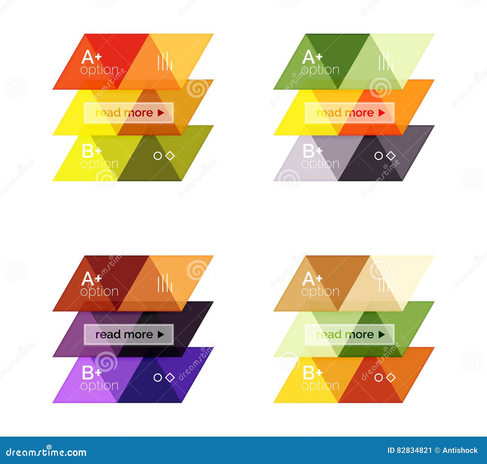 Set of Triangle Geometric Infographic Stock Illustration - Illustration ...