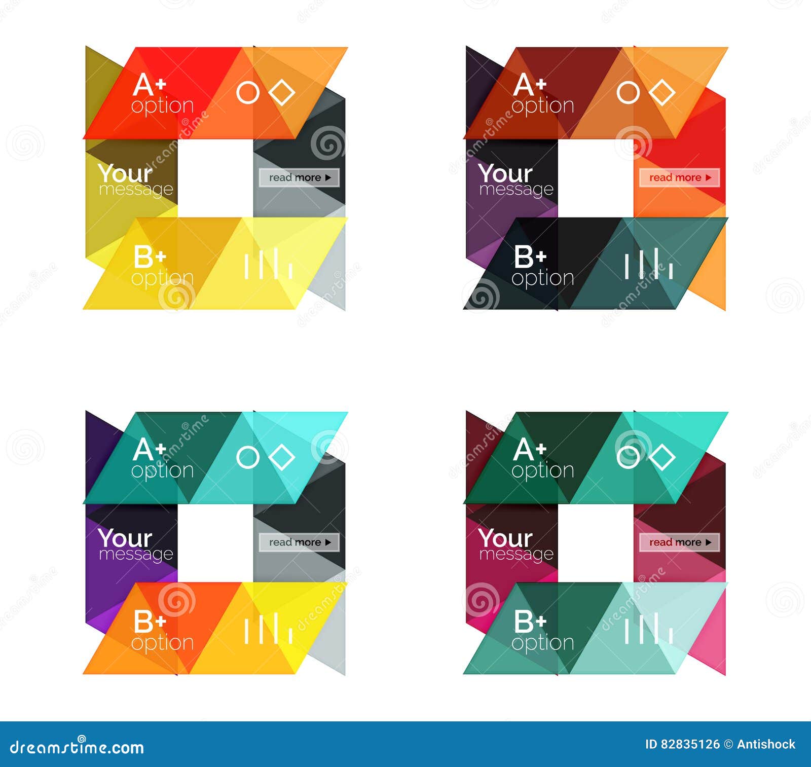 Set of Triangle Geometric Infographic Stock Illustration - Illustration ...