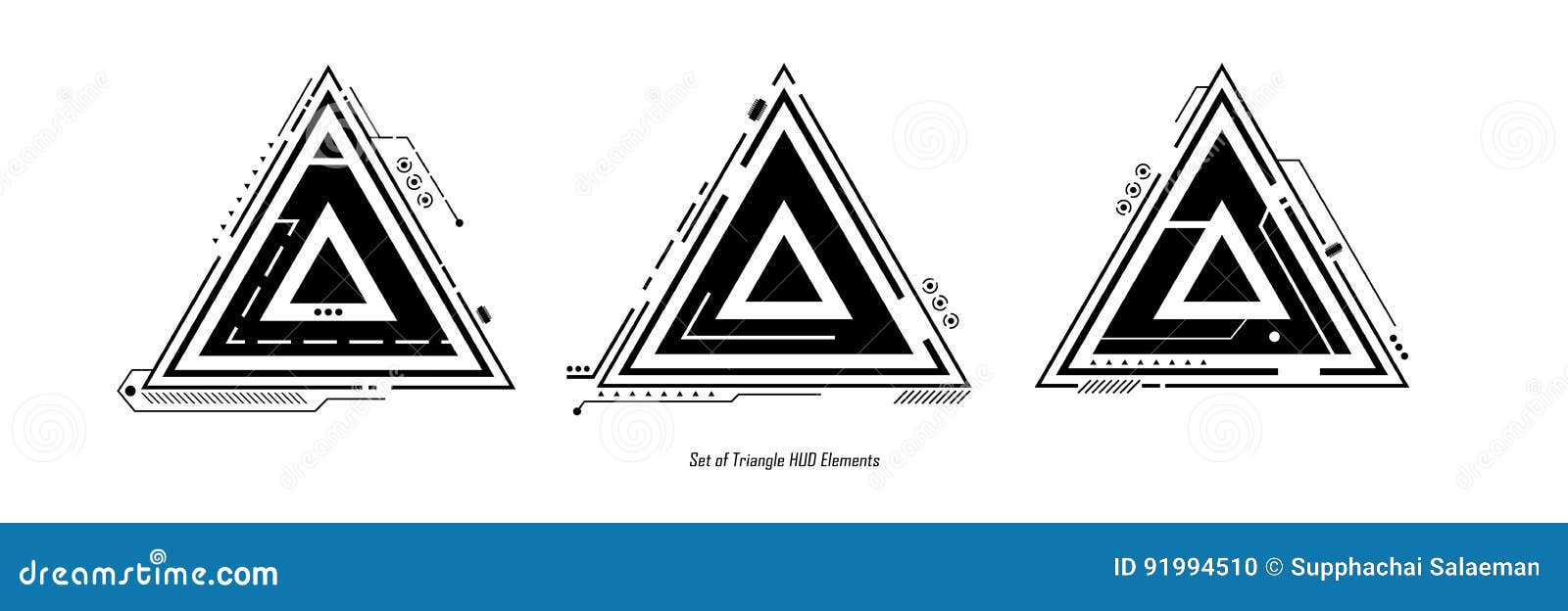Set of Triangle Hud Elements Technology Icon Info Design Stock Vector ...