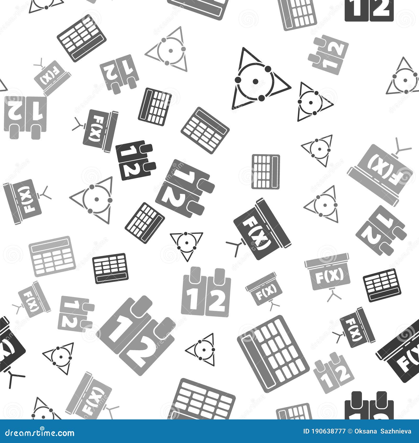 Set Triangle Math Calculator Chalkboard And Calendar On Seamless