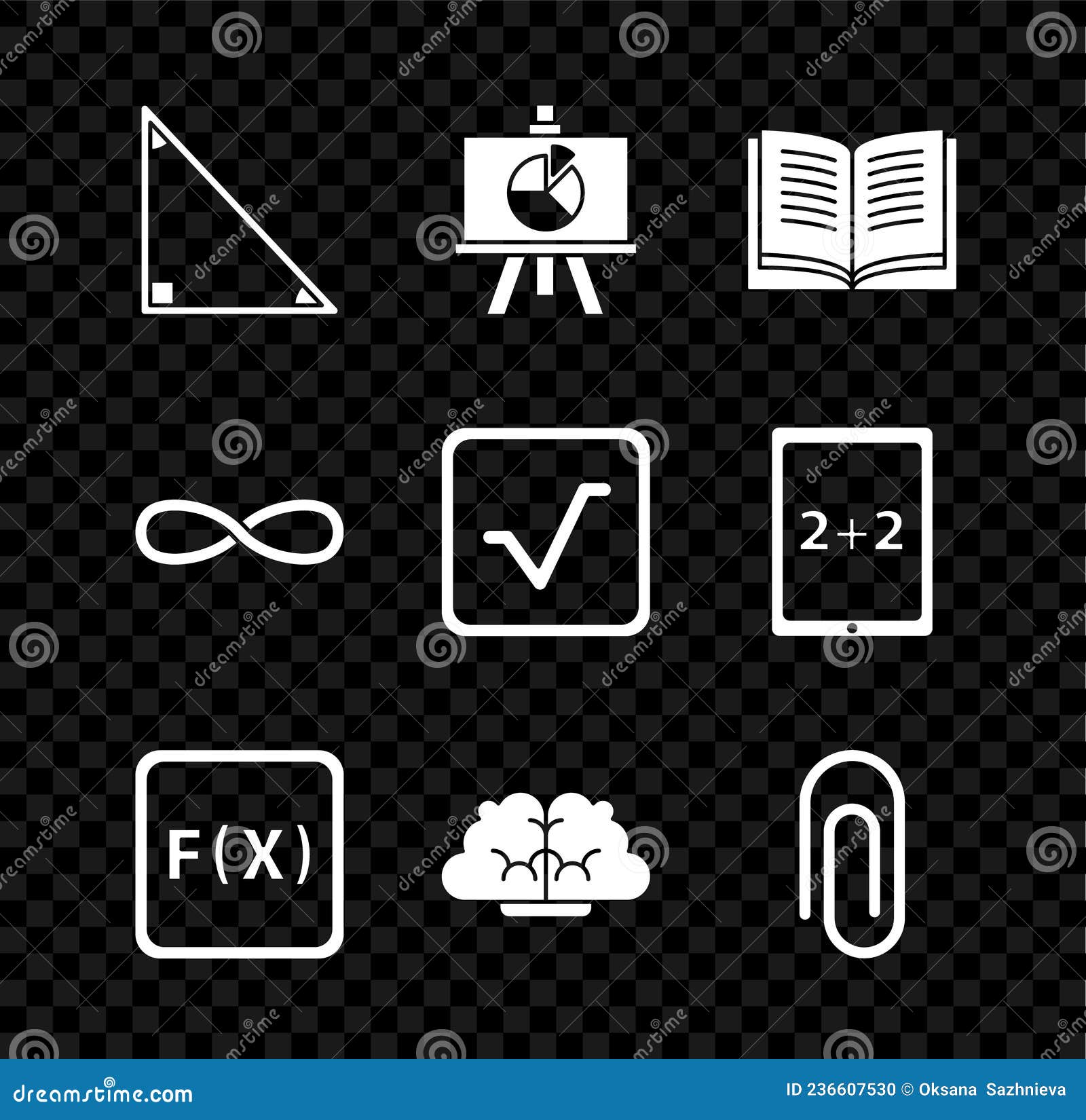 Set Triangle Math Chalkboard With Diagram Open Book Function