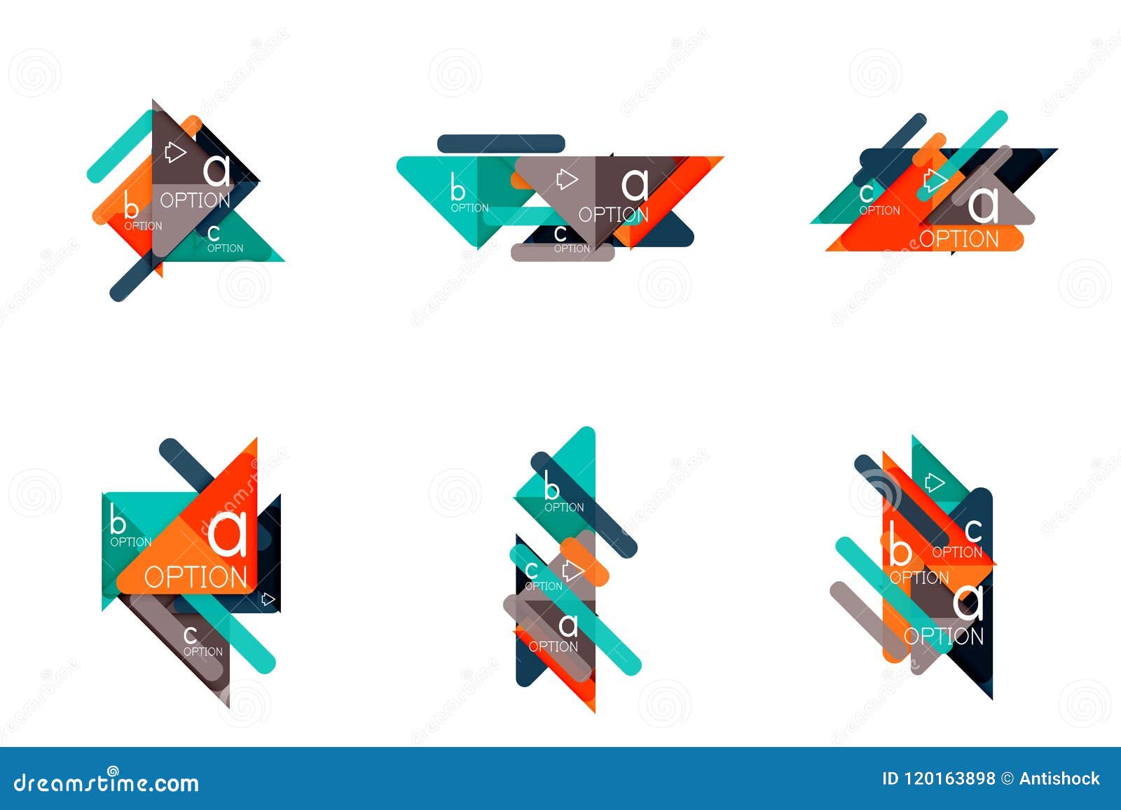 Set of Triangle Options Infographics, Data Visualization Layouts Stock ...