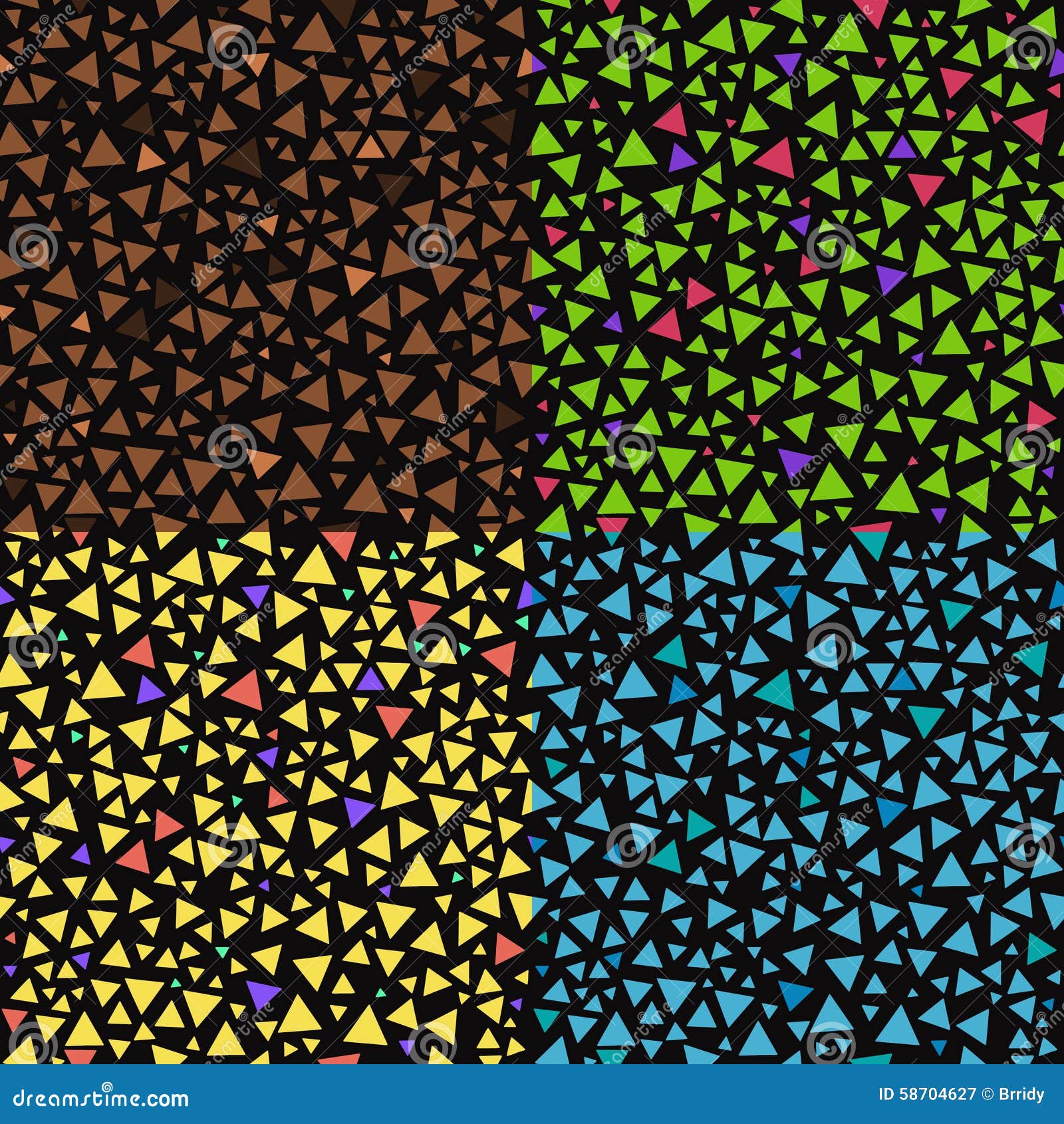Set of Triangle Seamless Patterns Stock Vector - Illustration of ...