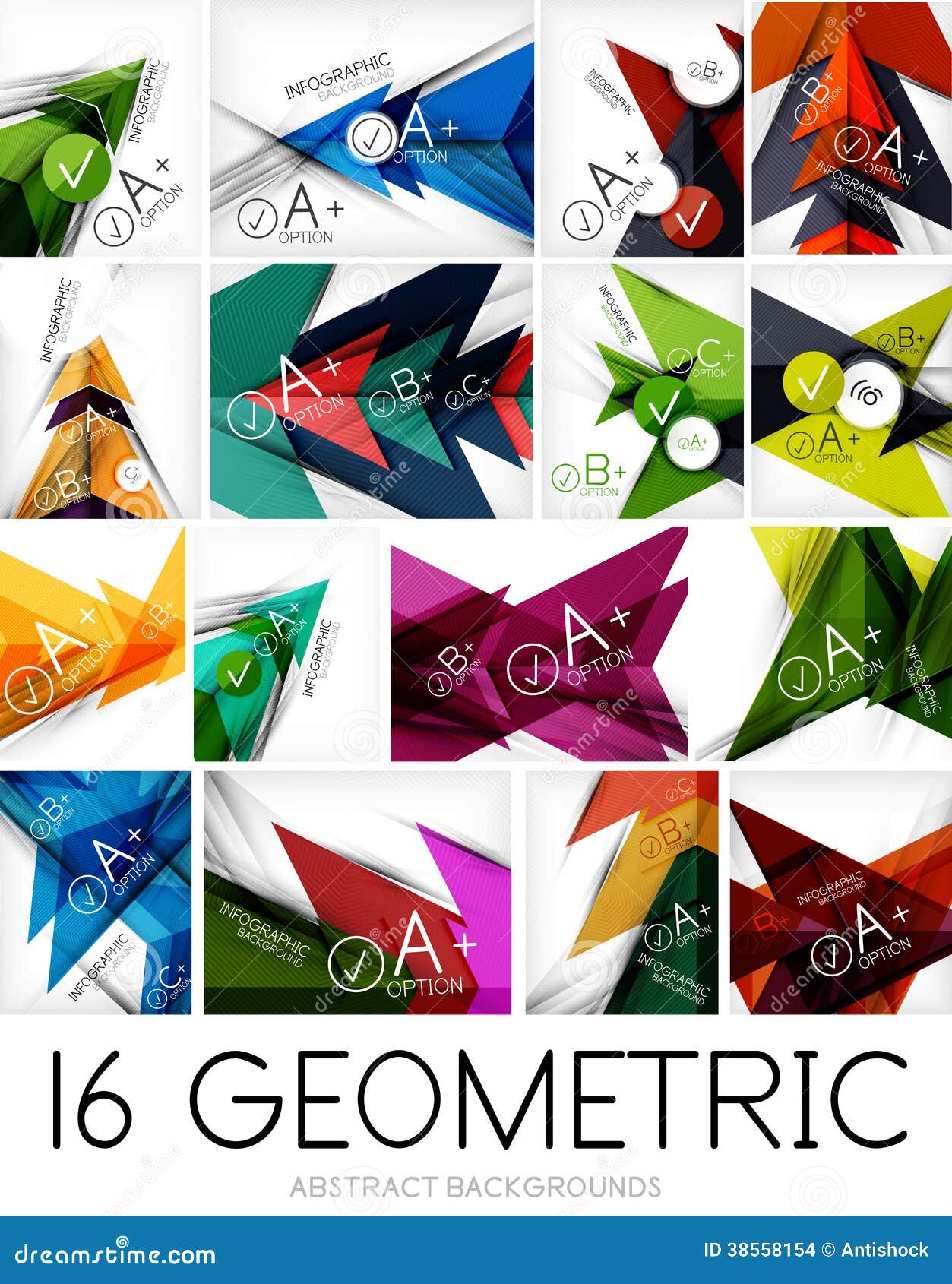 Set of Triangle Shaped Abstract Backgrounds Stock Vector - Illustration ...