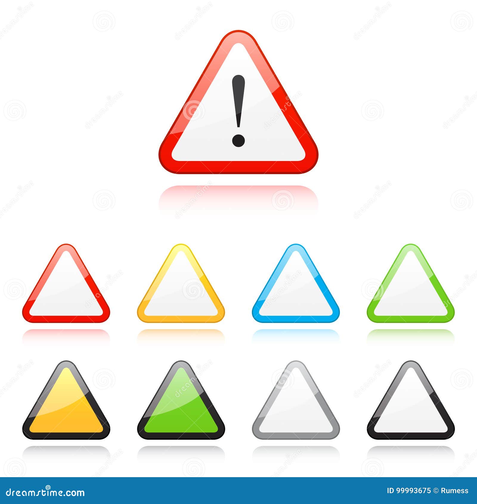 Set of Triangle Warning Signs Stock Vector - Illustration of ...
