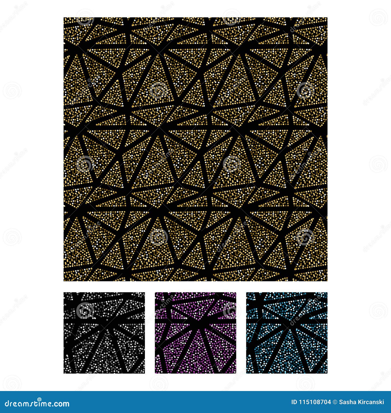 Set of Triangles and Circles Seamless Vector Pattern Stock Vector ...
