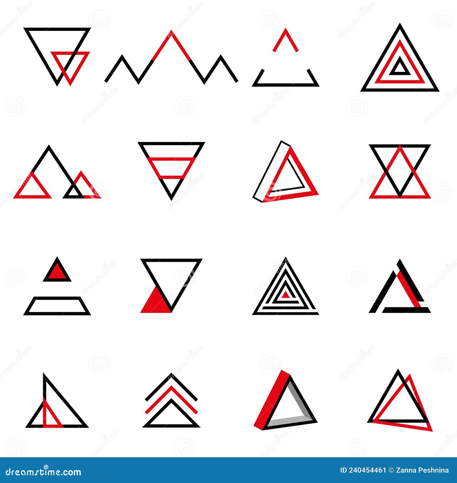 Set of Triangles Icons. Collection of Triangles. Premium Quality Symbol ...