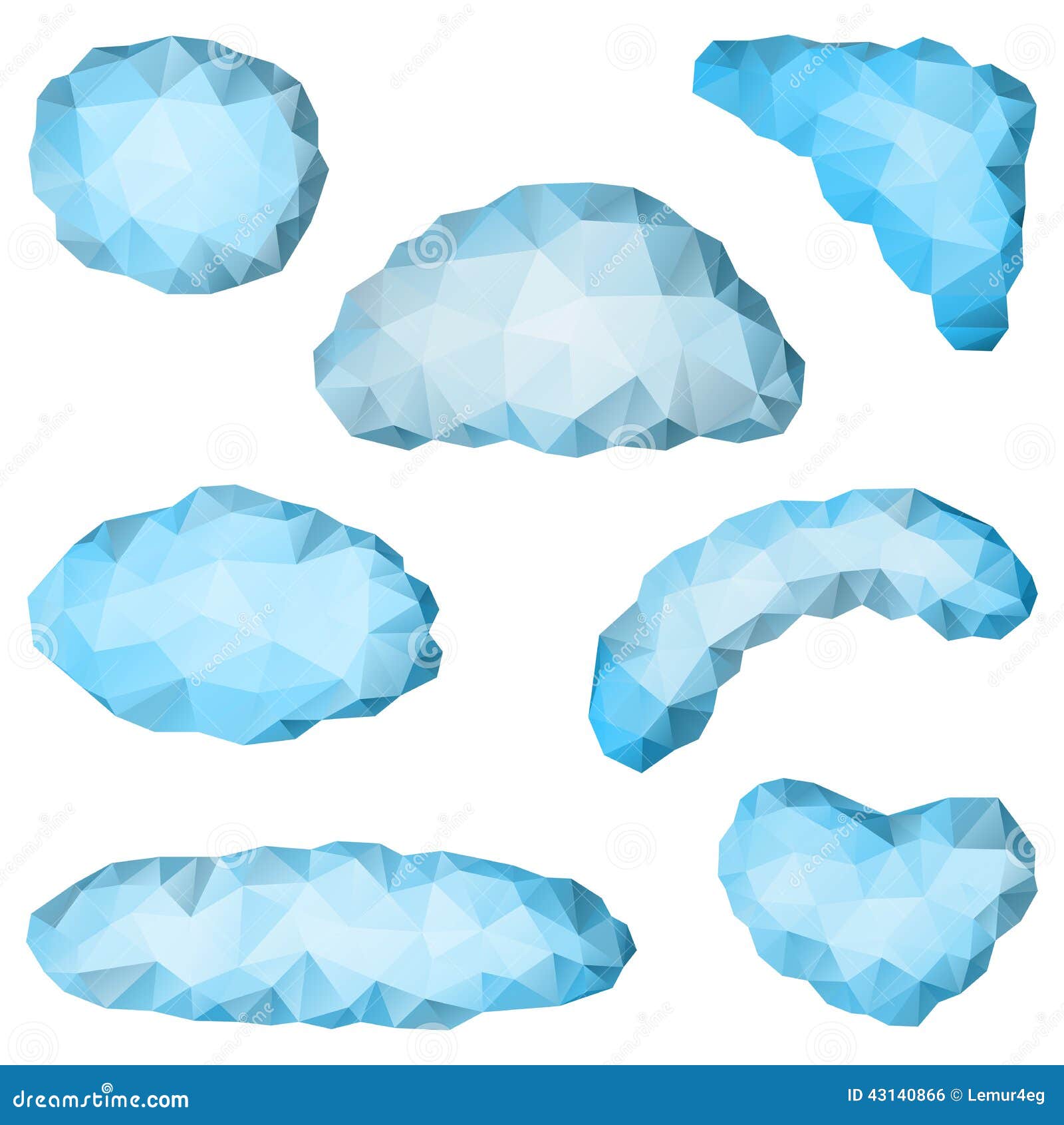 Set of triangular clouds stock vector. Illustration of ruby - 43140866