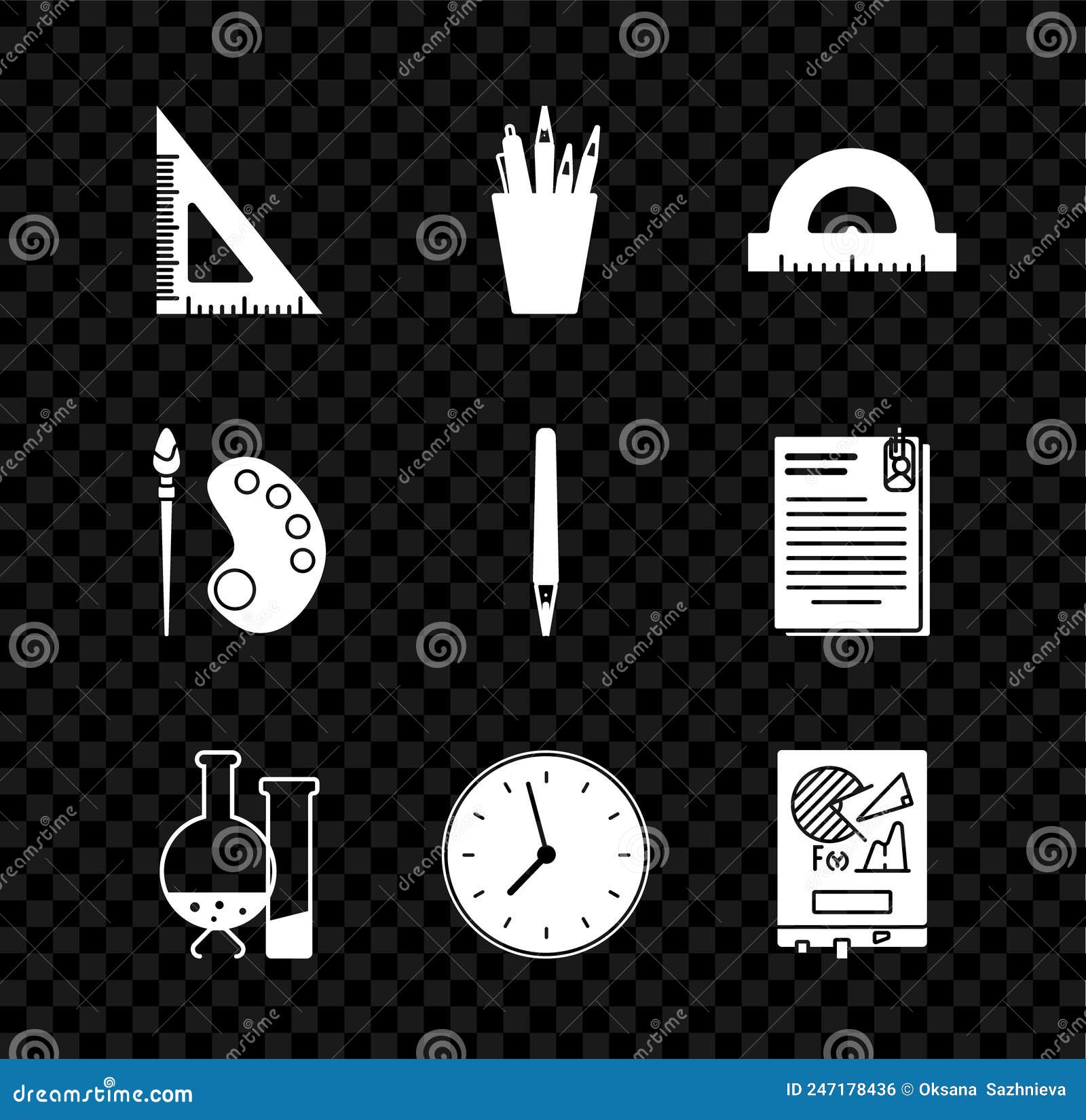 Set Triangular Ruler, Pencil Case Stationery, Protractor Grid for ...