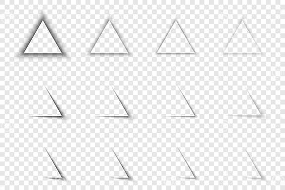 Set of Triangular Shadows with Soft Edges Isolated on Transparent ...
