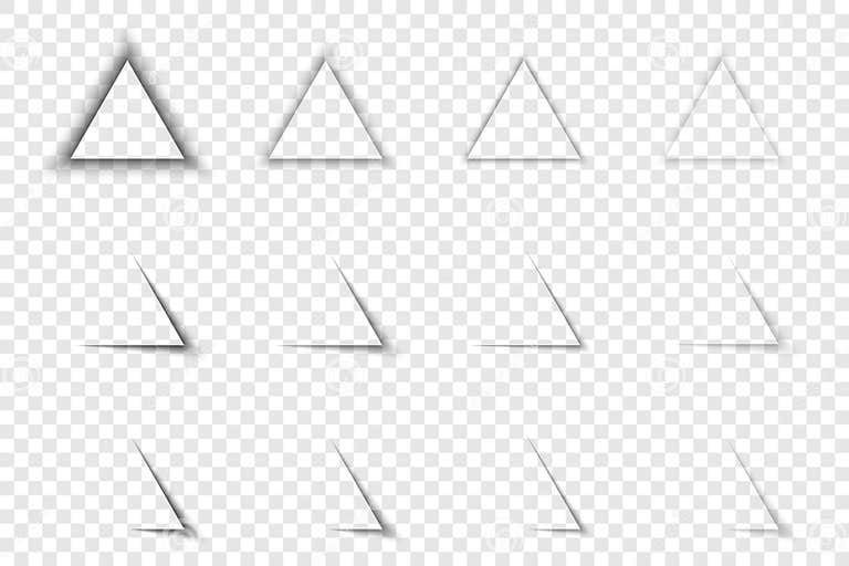 Set of Triangular Shadows with Soft Edges Isolated on Transparent ...