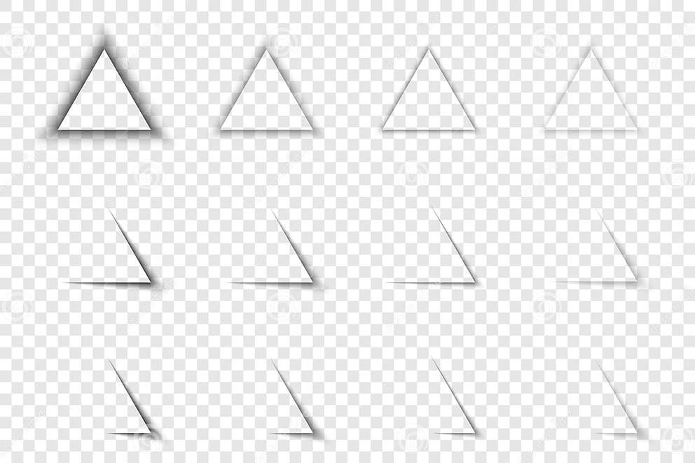 Set of Triangular Shadows with Soft Edges Isolated on Transparent ...