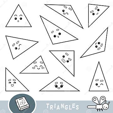 Set of Triangular Shape Objects. Visual Dictionary about Geometric ...