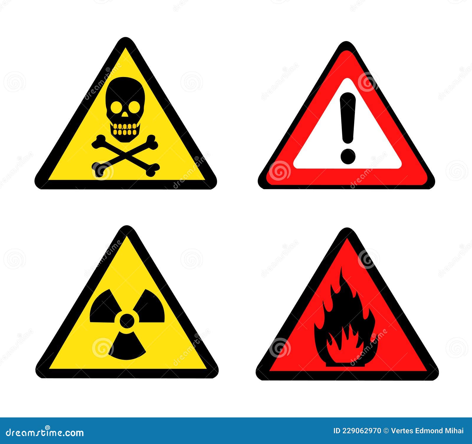 Set of Triangular Warning Hazard Signs Stock Vector - Illustration of ... Set of Triangular Warning Hazard Signs Stock Vector - Illustration of ...