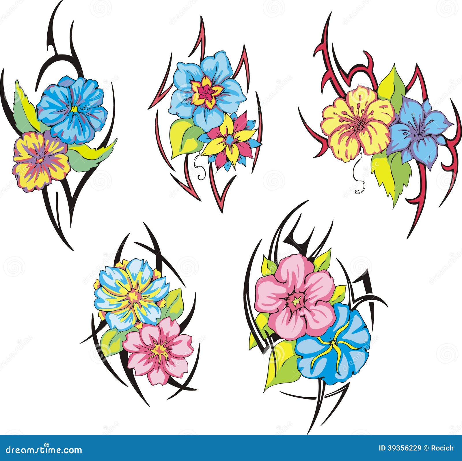 Tribal Flower Tattoo Design