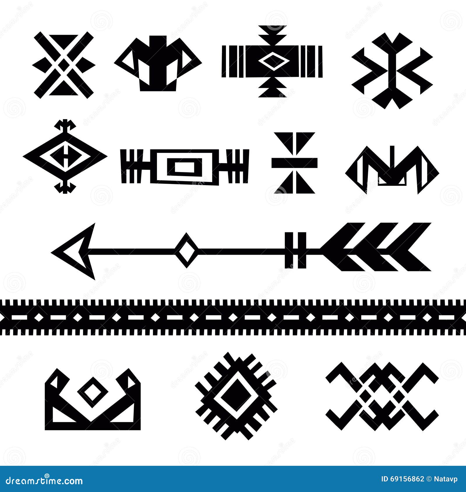 Set Of Tribal Symbols Vector Illustration | CartoonDealer.com #69156862