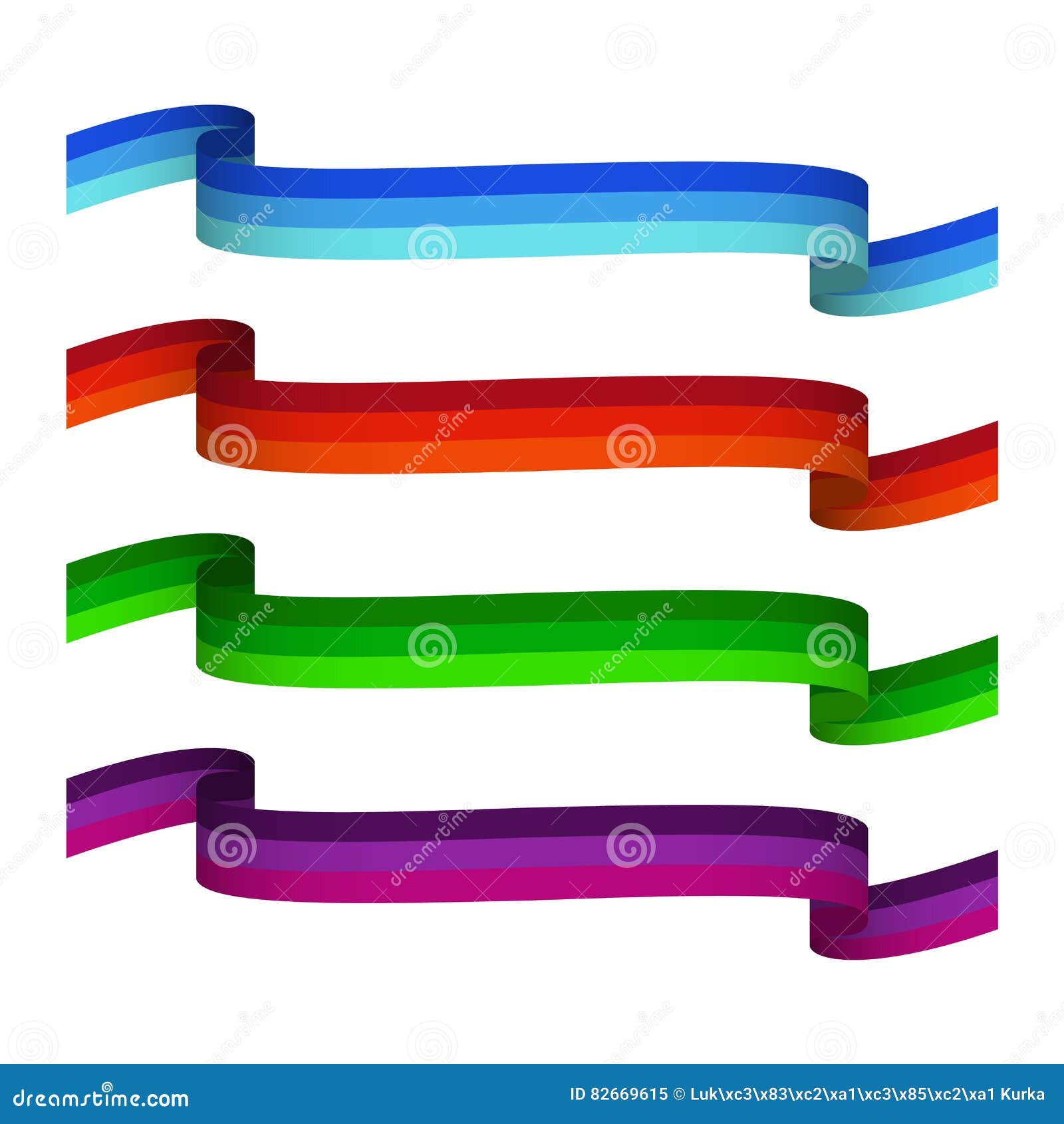 Set of Tricolor Vector Ribbons Stock Vector - Illustration of gold ...