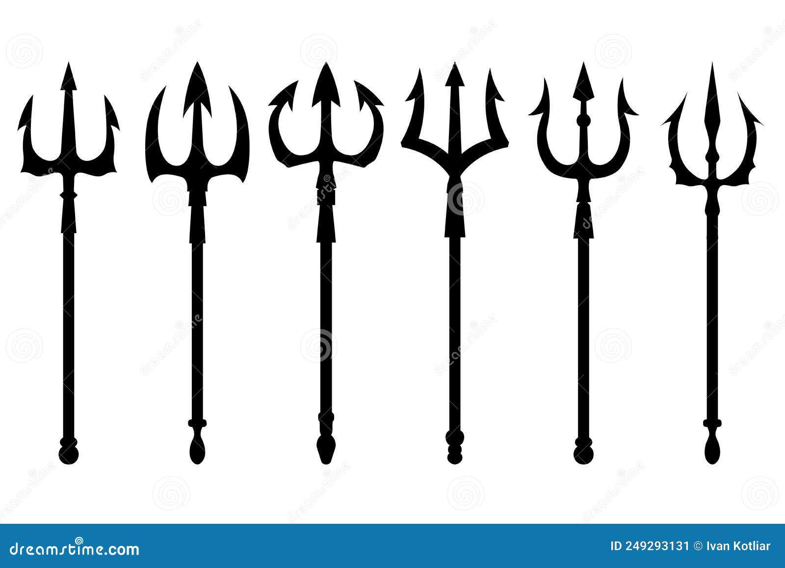 Set of the Trident Illustrations. Design Element for Logo, Label, Sign ...