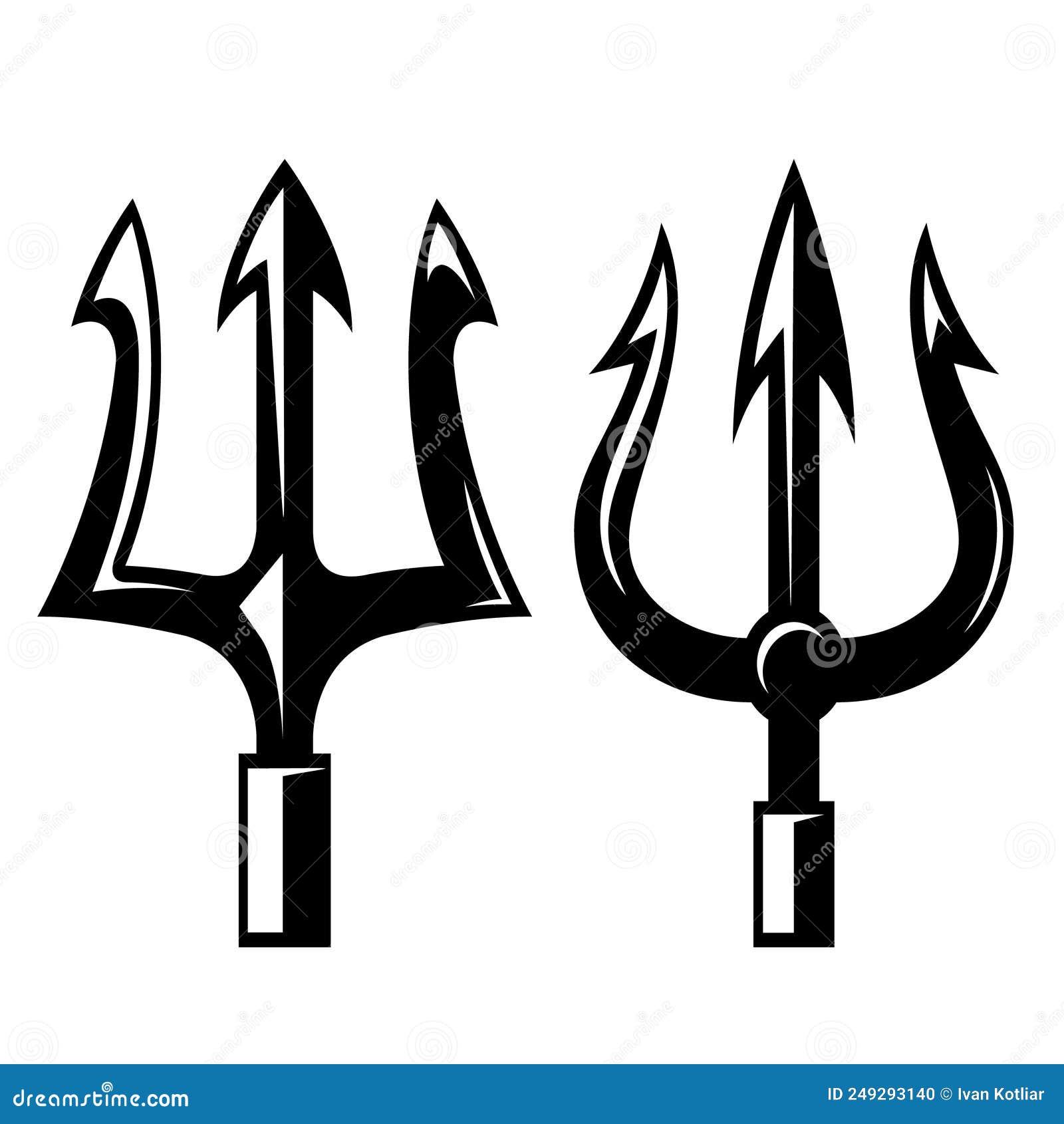 Set of the Trident Illustrations. Design Element for Logo, Label, Sign ...