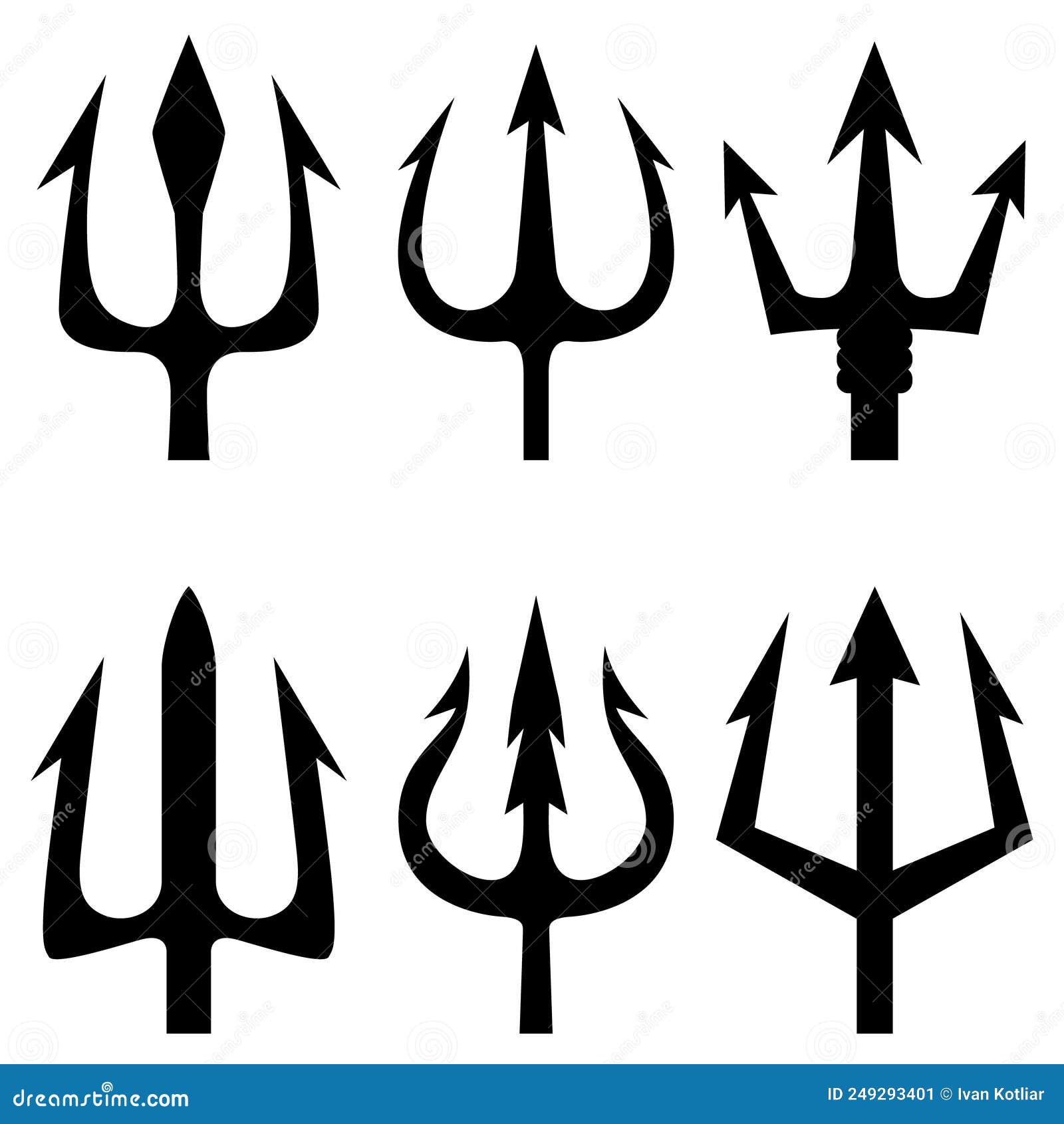 Set of the Trident Illustrations. Design Element for Logo, Label, Sign ...