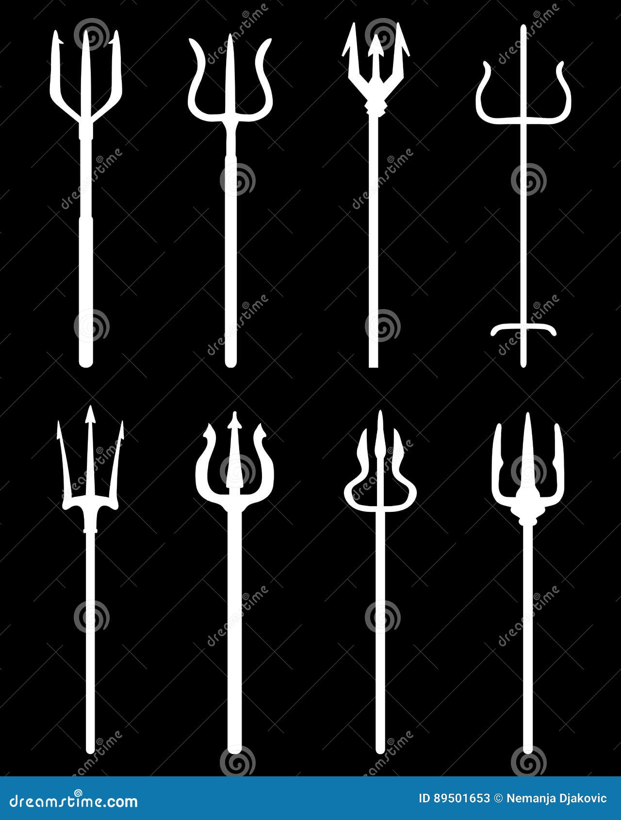 Set of trident stock illustration. Illustration of hell - 89501653