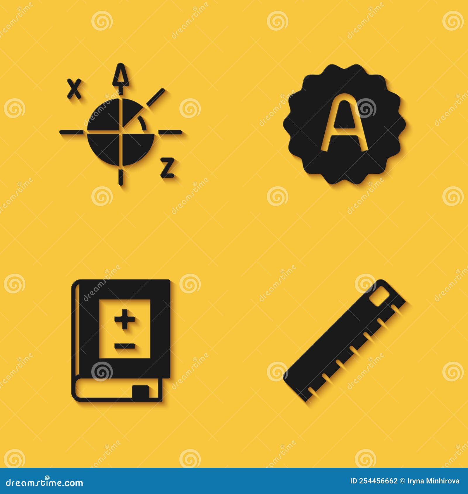 Set Trigonometric Circle, Ruler, Book with Mathematics and Exam Sheet a ...
