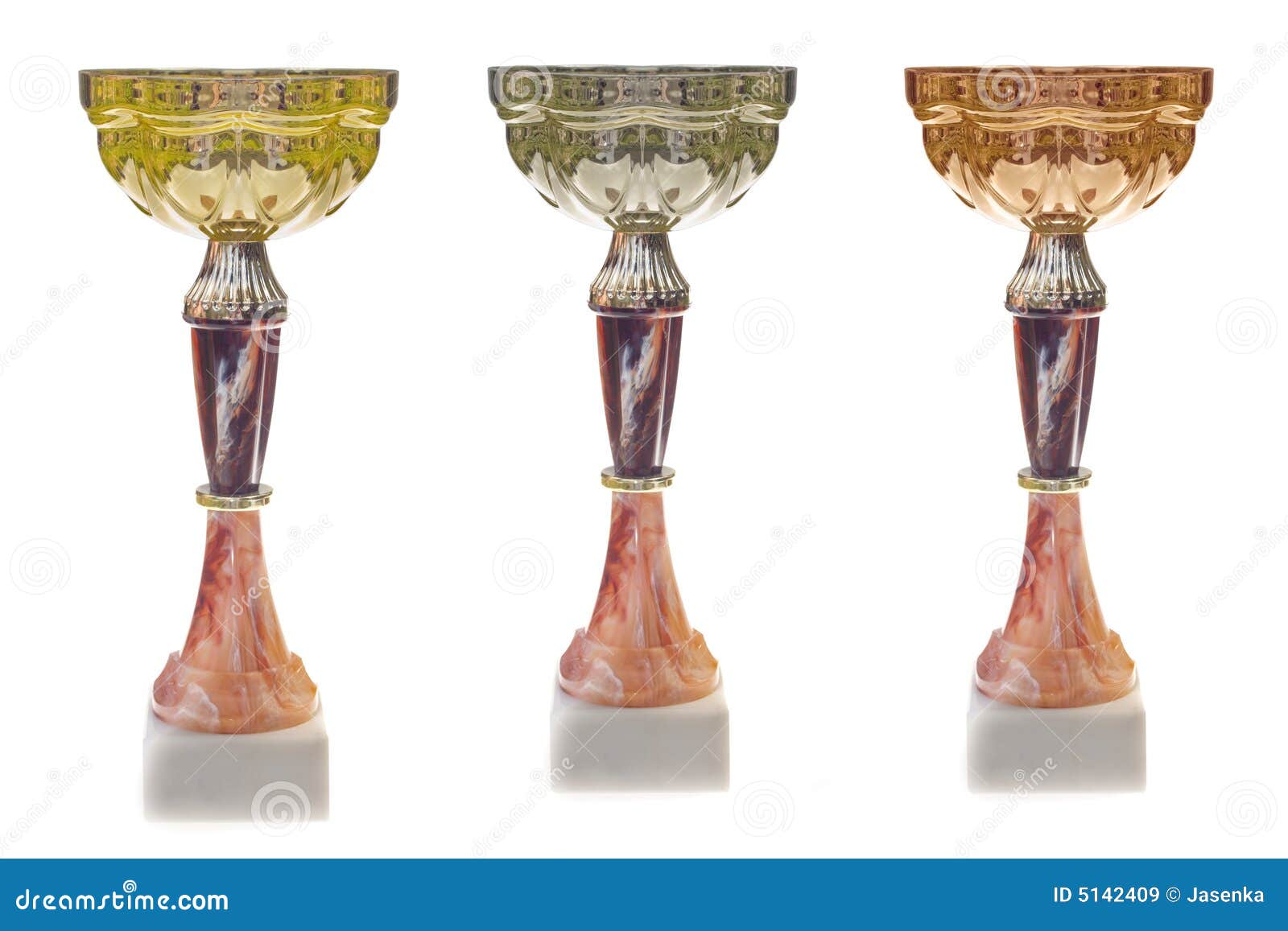Set of trophies stock image. Image of gold, bowl, awarding - 5142409