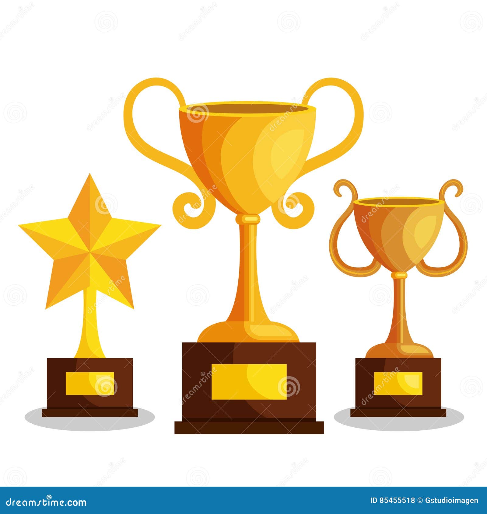 Set Trophies Competition Awards Stock Vector - Illustration of icon ...