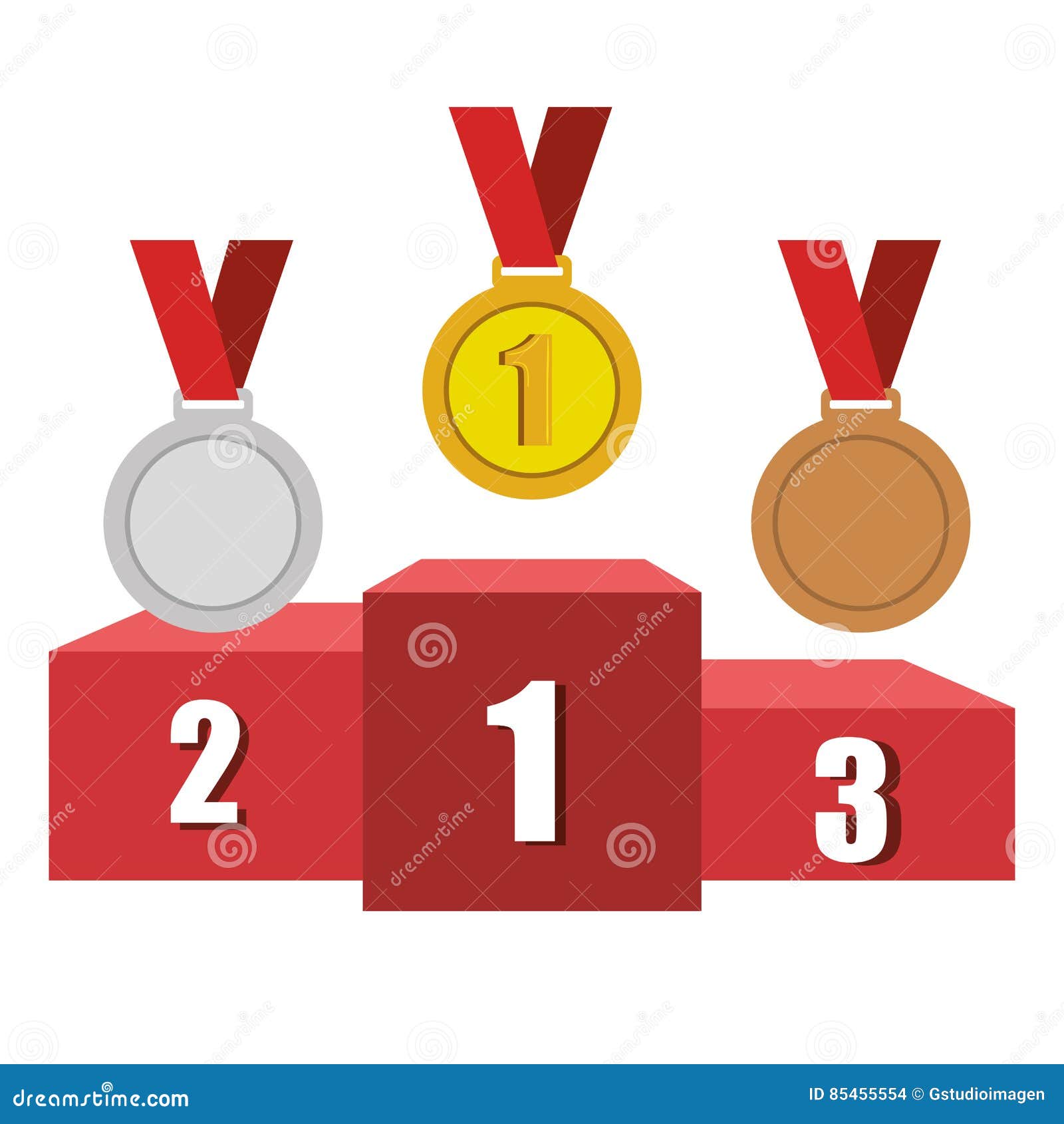 Set Trophies Competition Awards Stock Vector - Illustration of shiny ...
