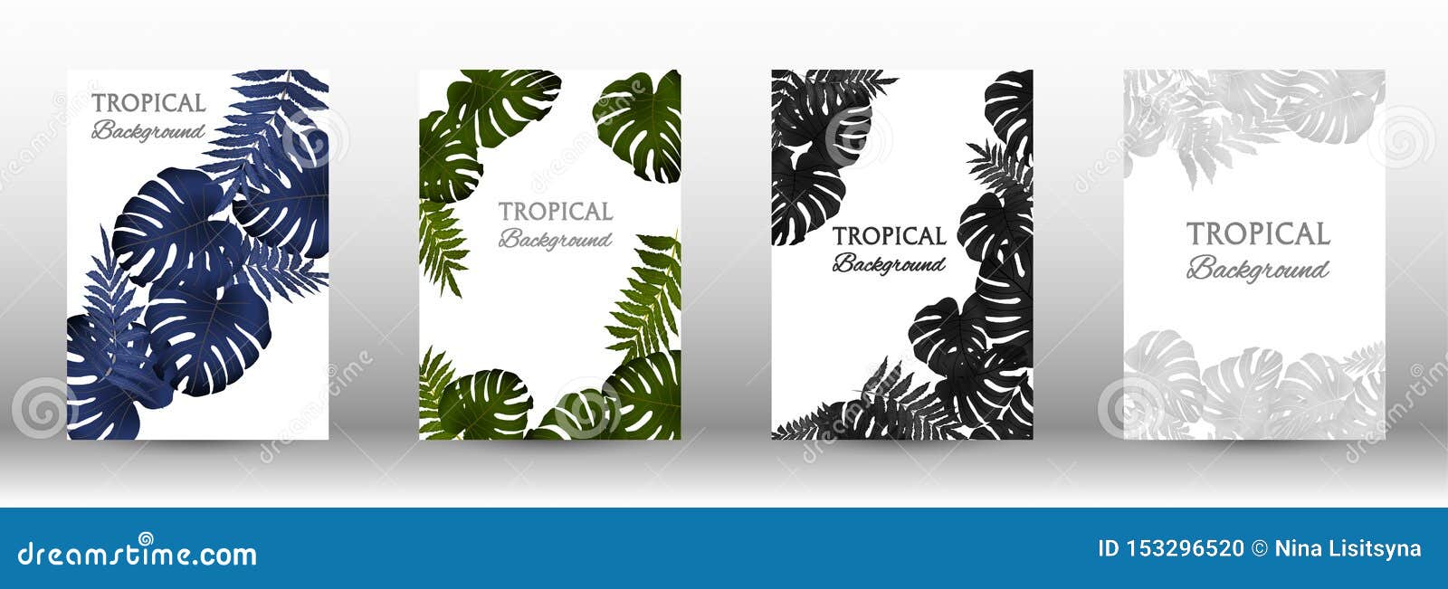 Tropical A4 Covers Set. Hawaiian Exotics Backgrounds Collection. Palm ...