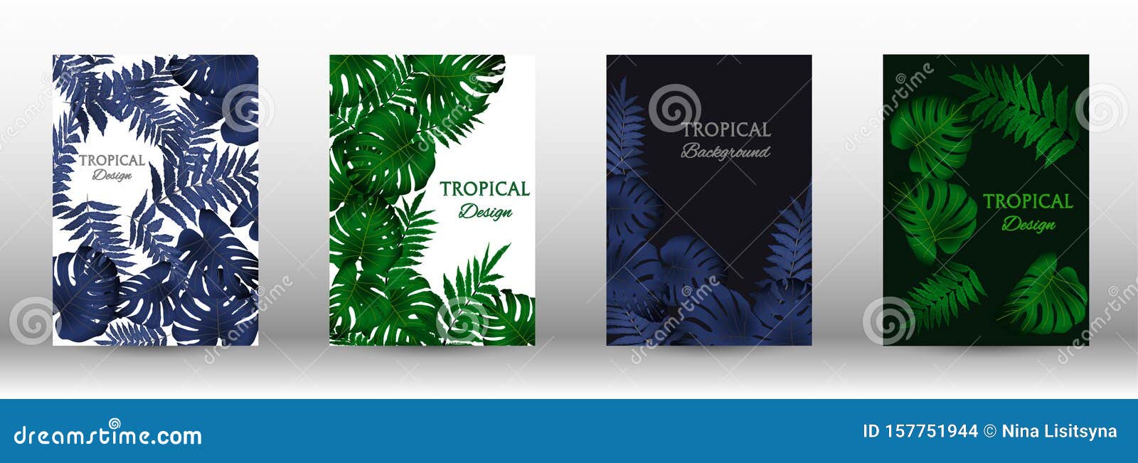 A set of tropic stock vector. Illustration of card, design - 157751944